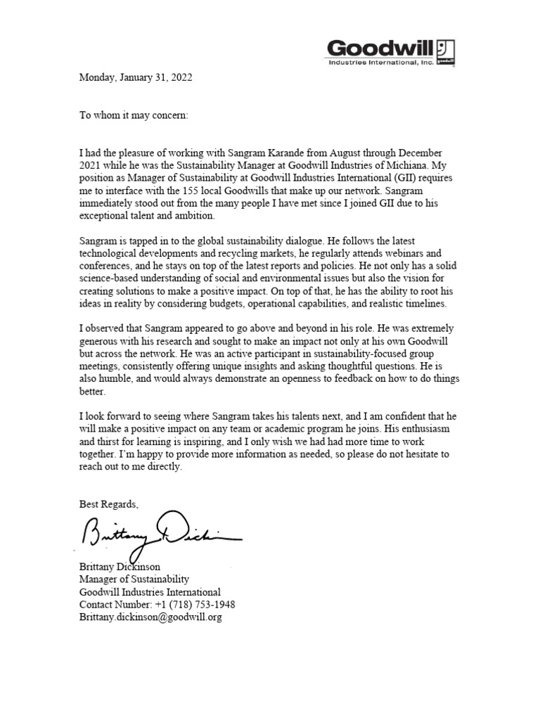 Recommendation Letters (2024) | PDF | Sustainability | Innovation