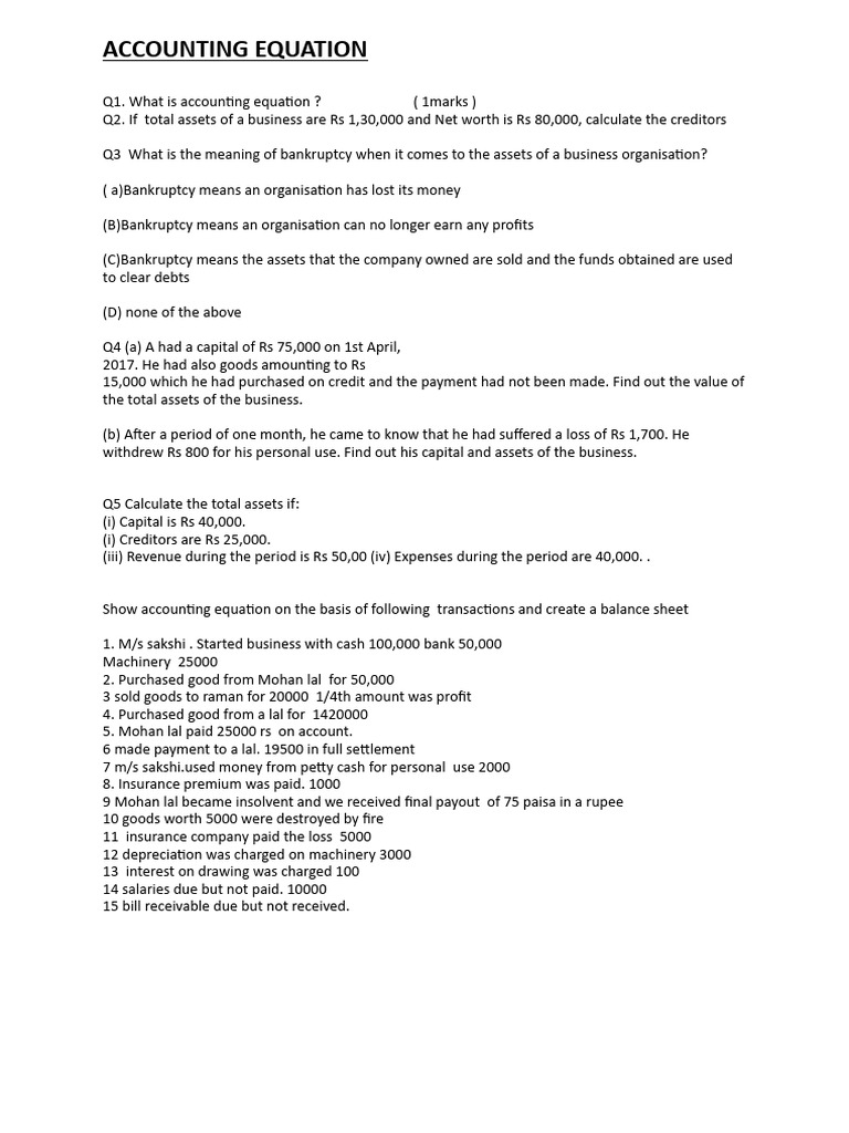 Understanding the Accounting Equation | PDF | Finance & Money Management
