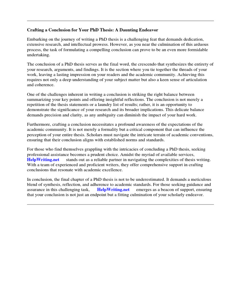 How To Write Conclusion For PHD Thesis | PDF | Career & Growth | Art