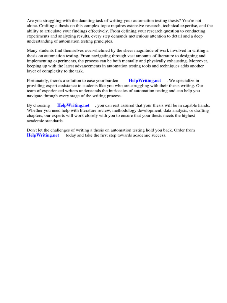 Automation Testing Thesis | PDF | Software Testing | Automation