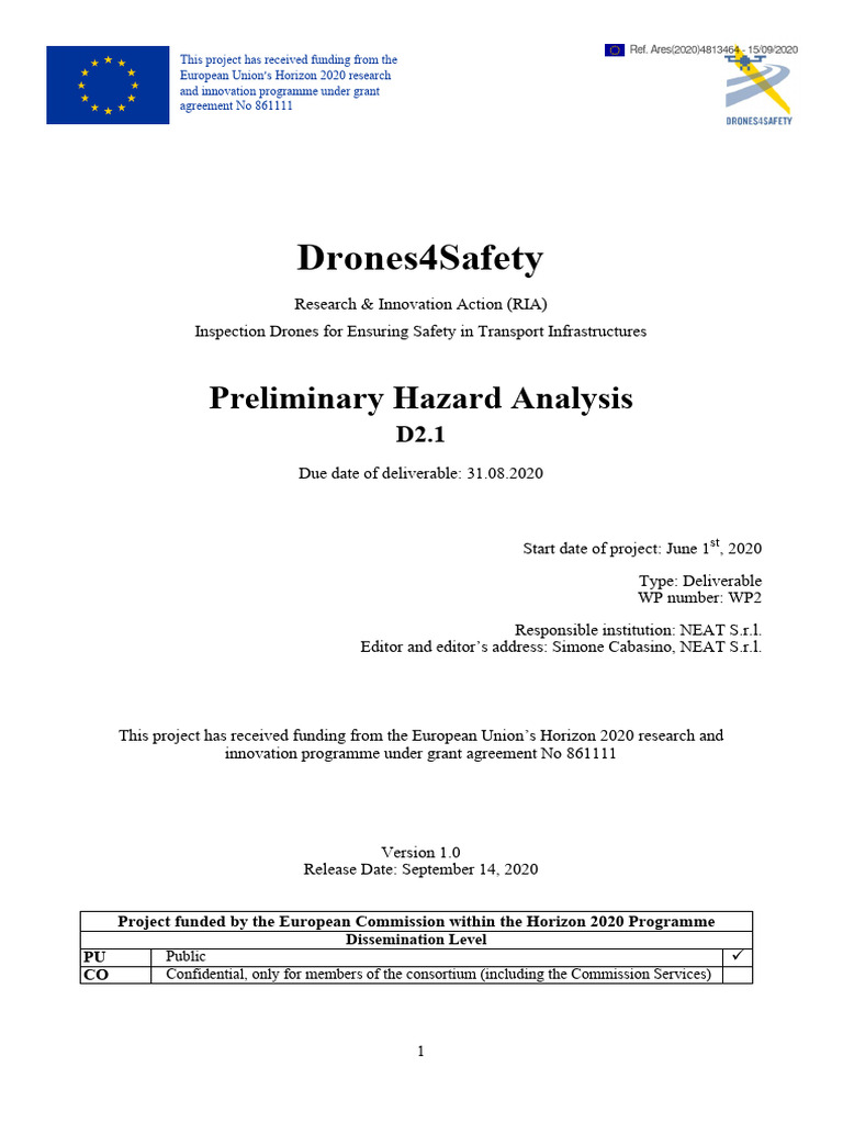 D2.1 Preliminary Hazard Analysis | PDF | Risk | Risk Management