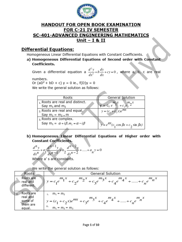 Final-SC-401-HANDOUT Maths | PDF | Fourier Series | Mathematical Objects