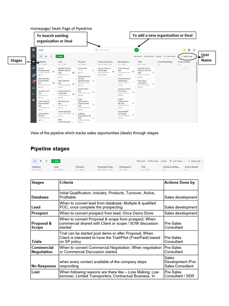 PipeDrive Guidelines | PDF
