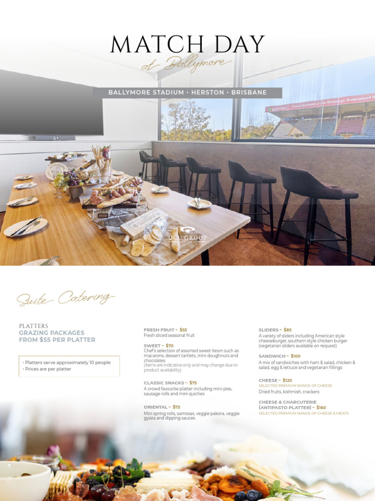 Ballymore Game Day Catering Kit - Corporate | PDF