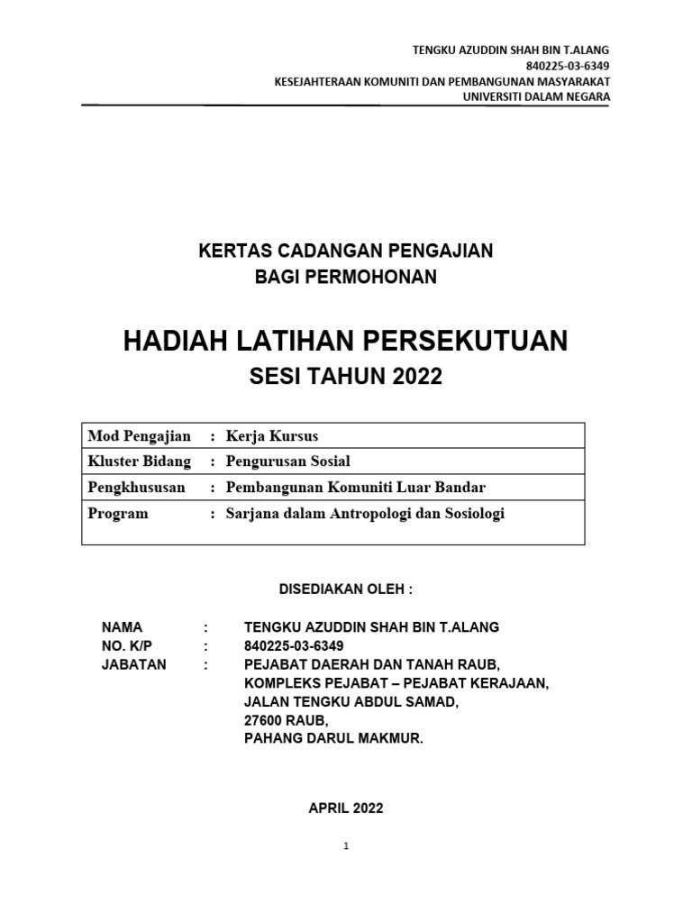HLP 2022 Tengku | PDF