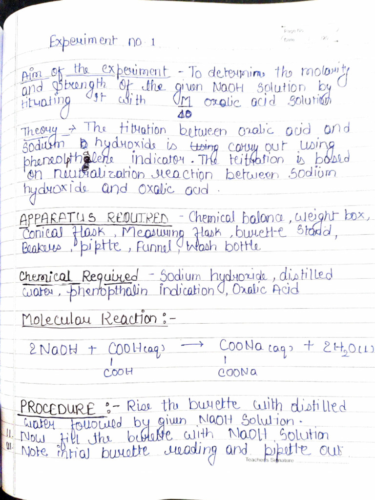 Practical (XI) | PDF | Chemistry | Materials