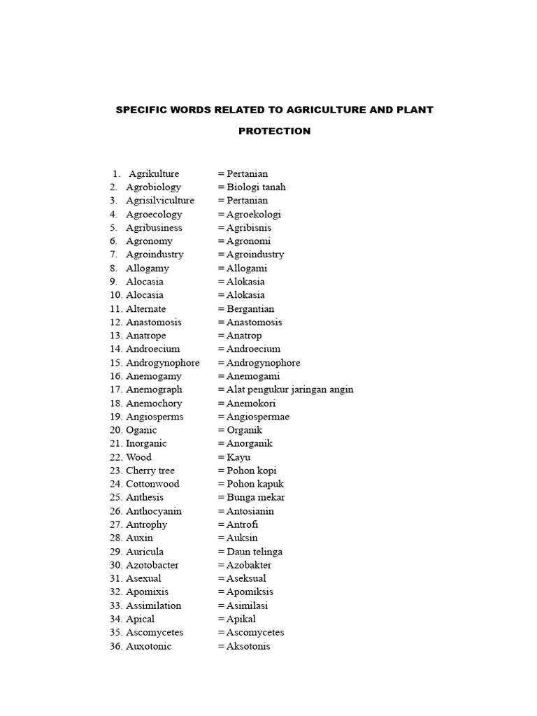 Agriculture Terminology Guide | PDF | Plants | Rice