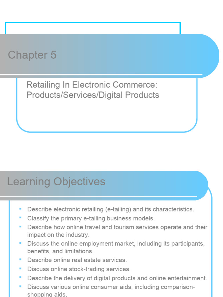 5.1.chapter 5 - B2C & C2C Retail E | PDF | E Commerce | Retail