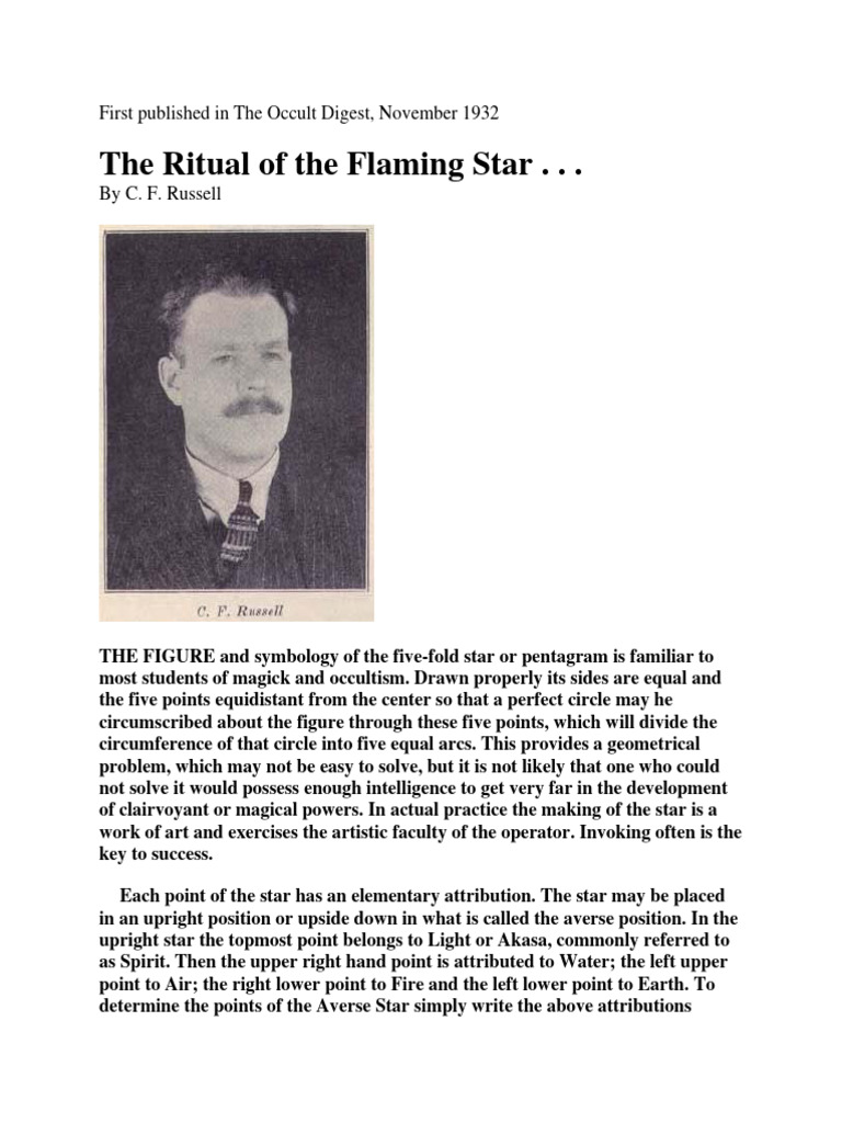 Ritual of the Flaming Star | PDF | Self-Improvement