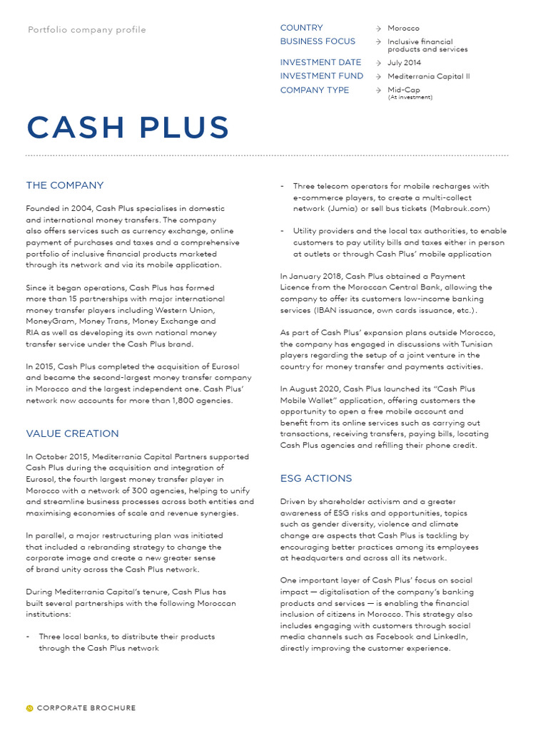 MC II - CASH PLUS Profile | PDF | Cash | Wire Transfer