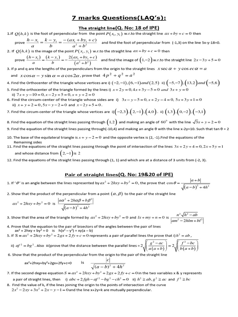 7 Marks & 4 Marks (IB) | PDF | Area | Circle