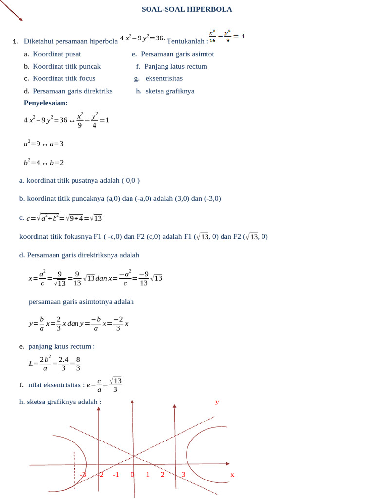 PDF Soal Soal Hiperbola - Convert - Compress | PDF