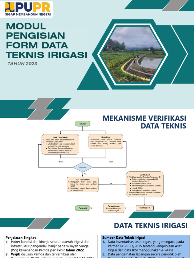 Modul Pengisian Data Teknis Irigasi Fix - Rev | PDF