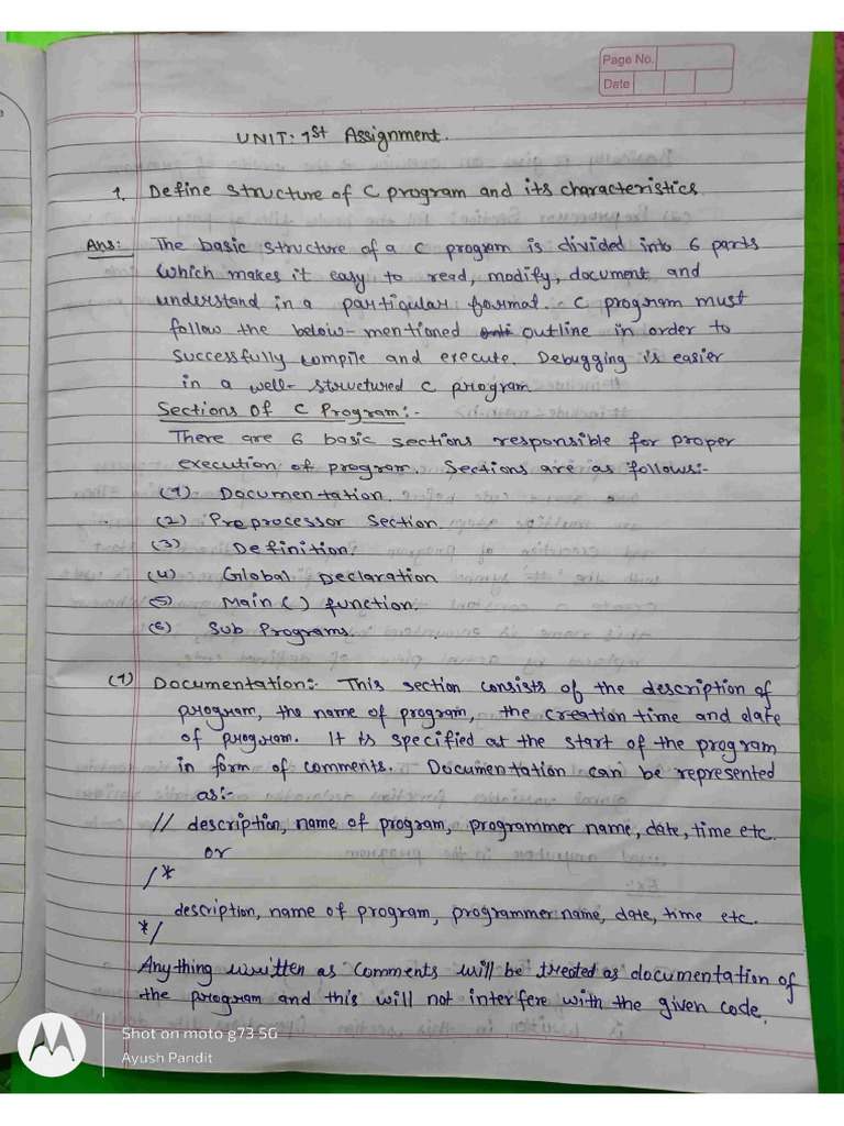 Detailed Solution of C Programming Unit 1st Assignment | PDF