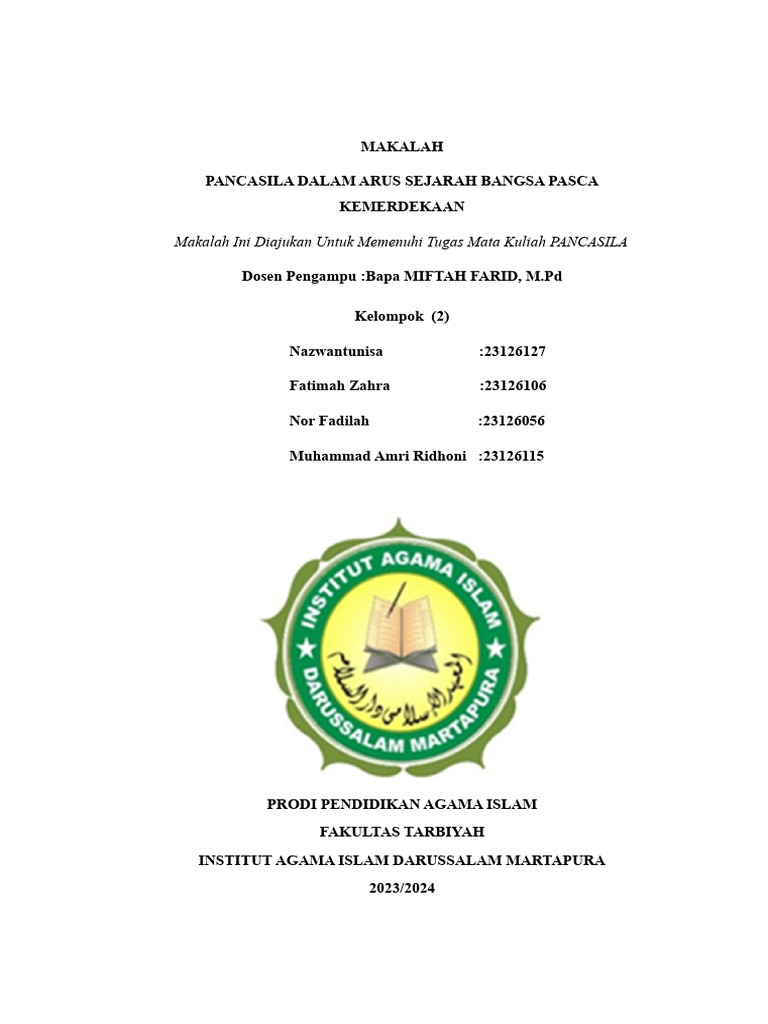 Revisi Makalah Kel 2 Pancasila | PDF