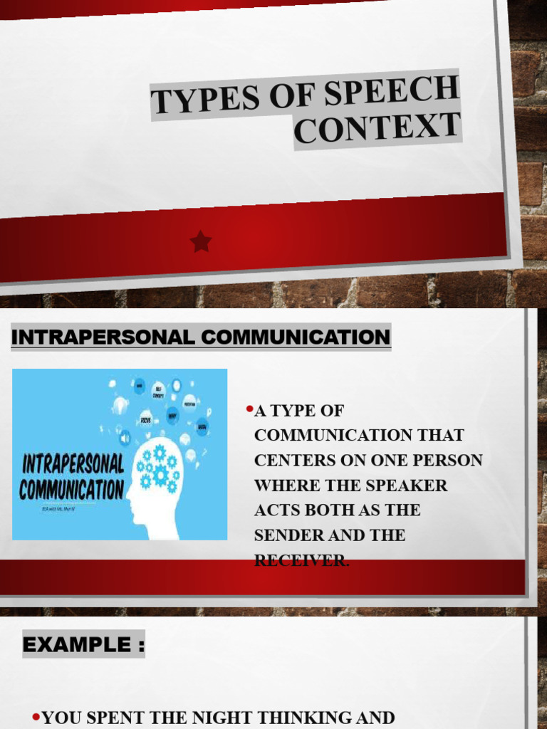 Types of Speech Context | PDF