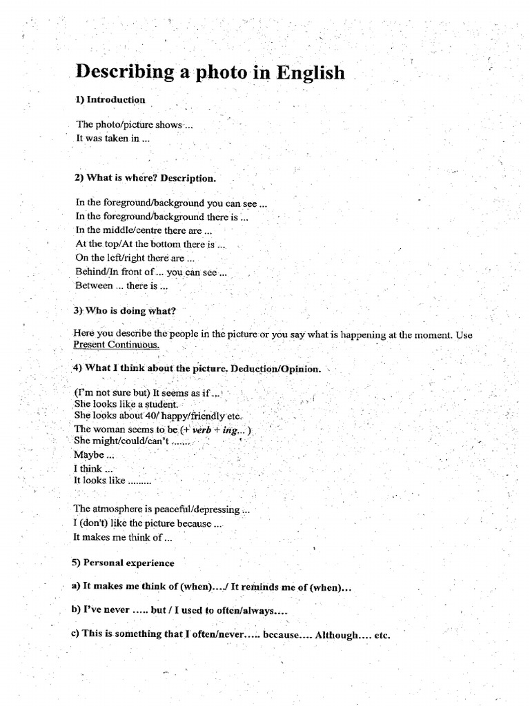 S Describing A Photo | PDF