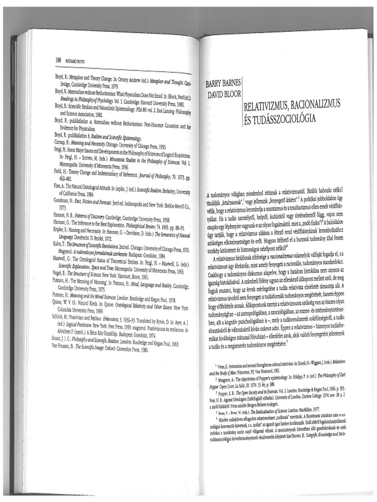 Barry Barnes, David Bloor - Relativizmus, Racionalizmus És ...
