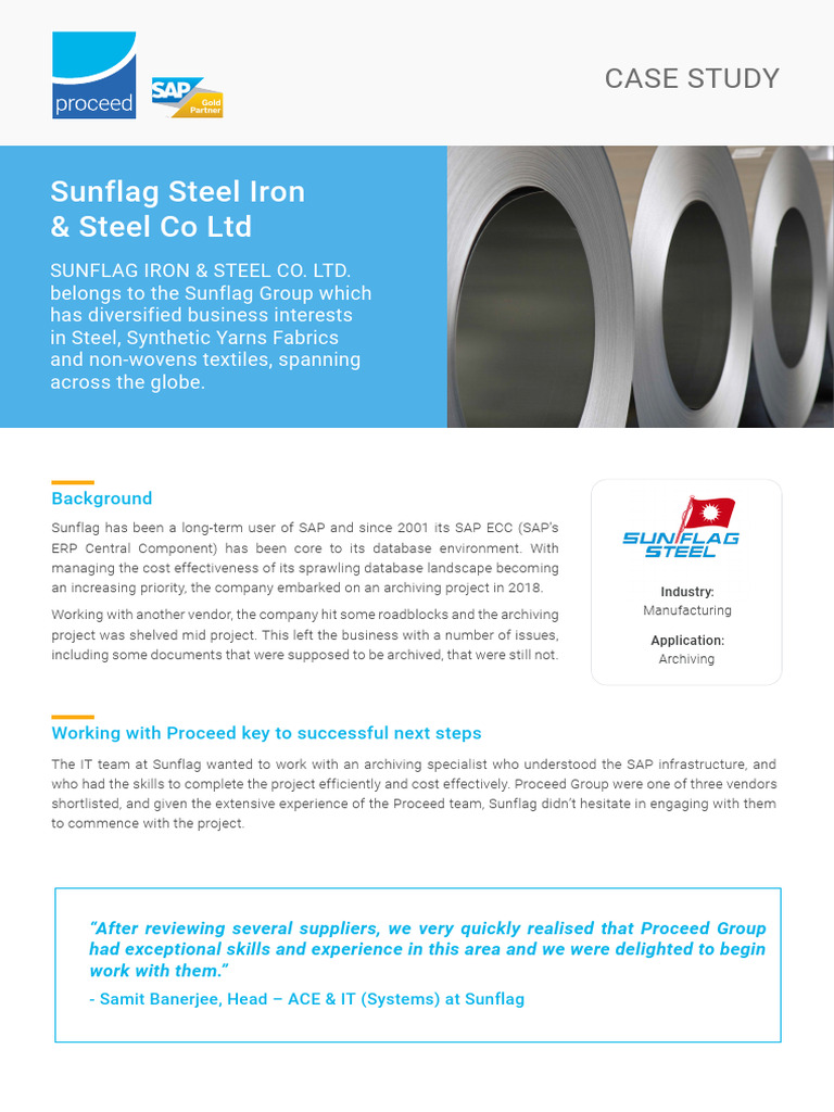SAP Archiving Success at Sunflag | PDF | Textiles | Computing
