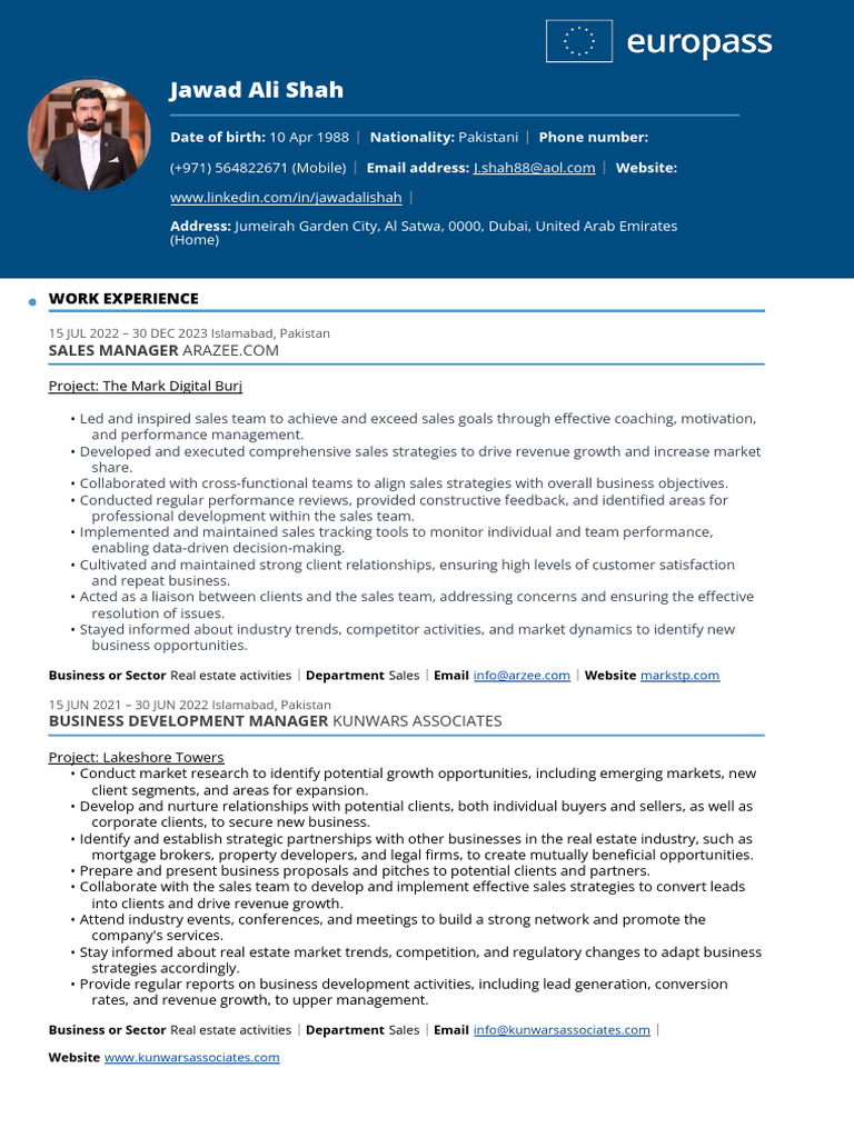 Jawad Ali's Resume | PDF | Sales | Customer Relationship Management