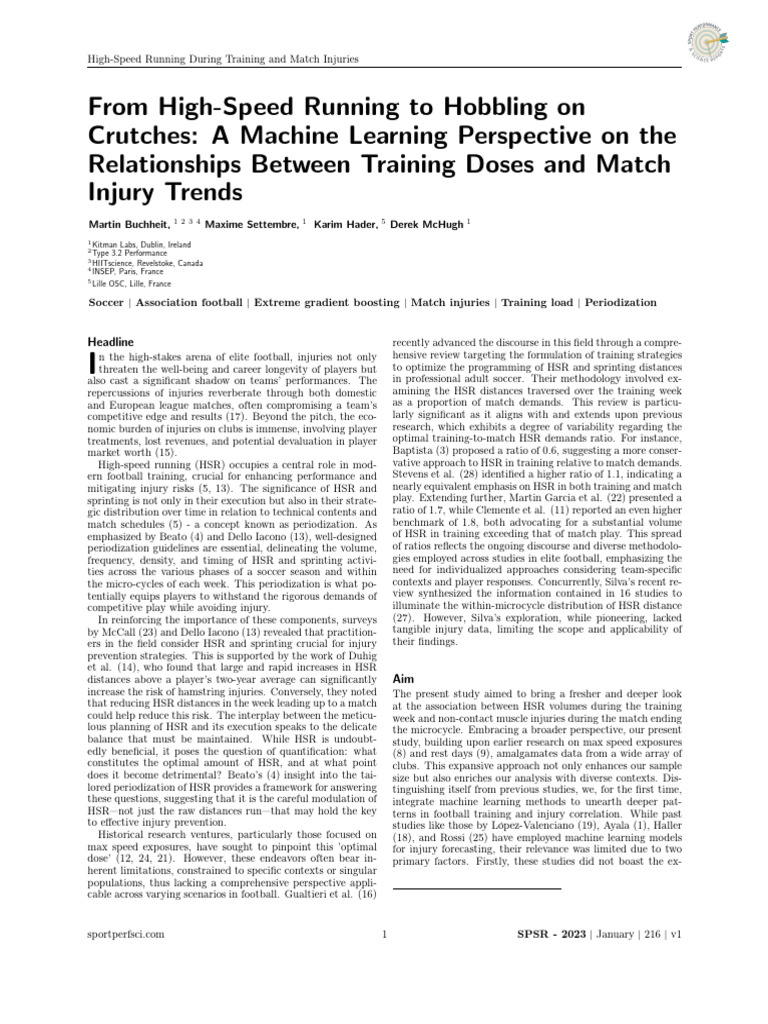 From High-Speed Running To Hobbling On Crutches: A Machine Learning ...