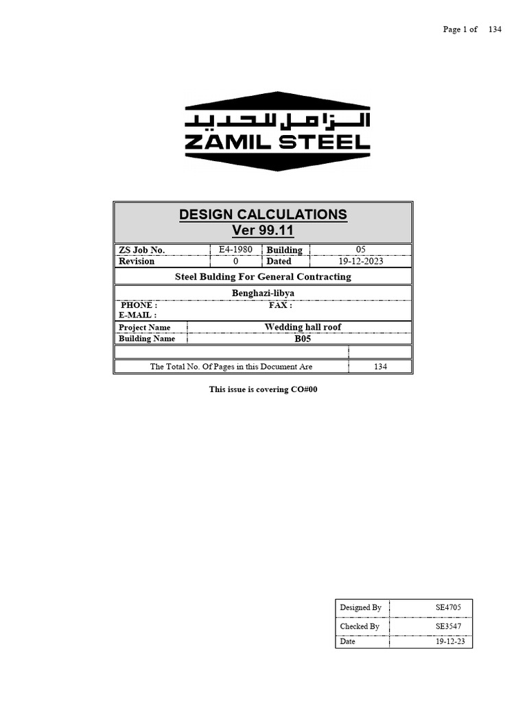 Design Calculation Rev00 | PDF