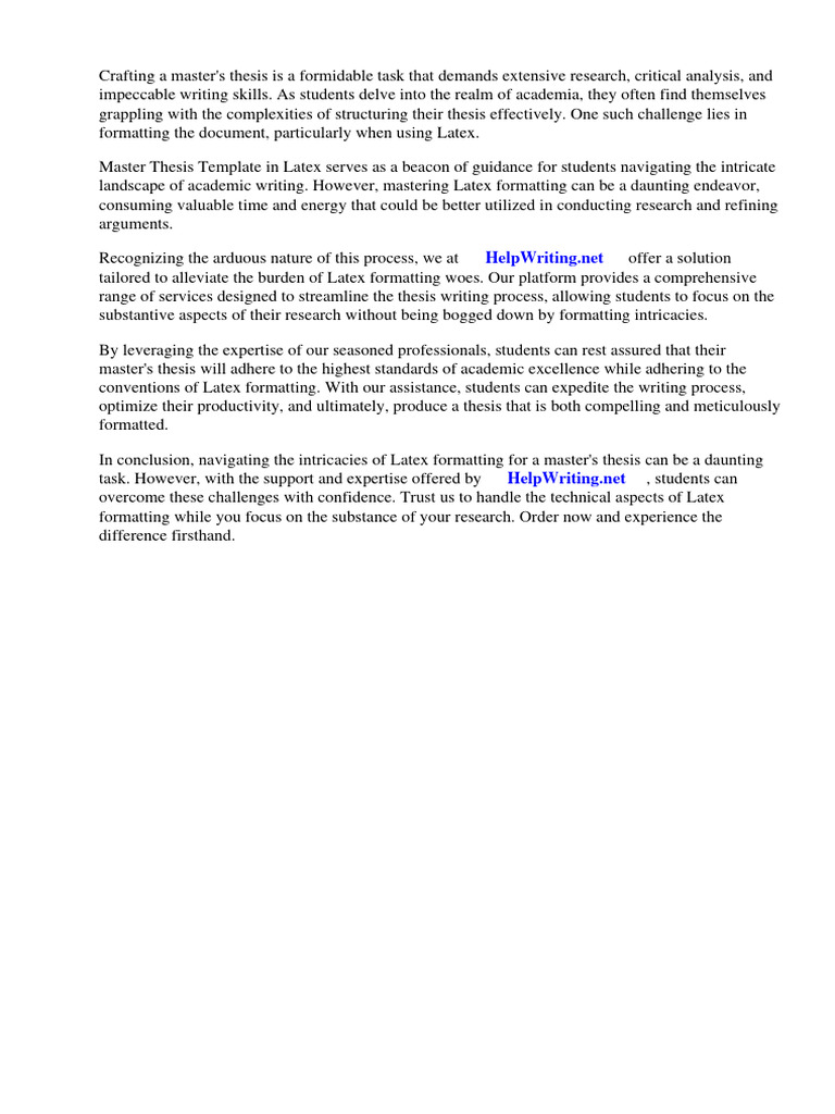 Master Thesis Template in Latex | Download Free PDF | Thesis | Doctor ...