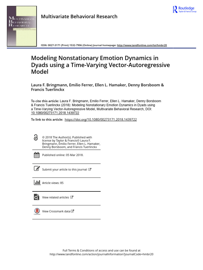 Time Varying Parameter VAR in R | PDF | Vector Autoregression | Stationary Process