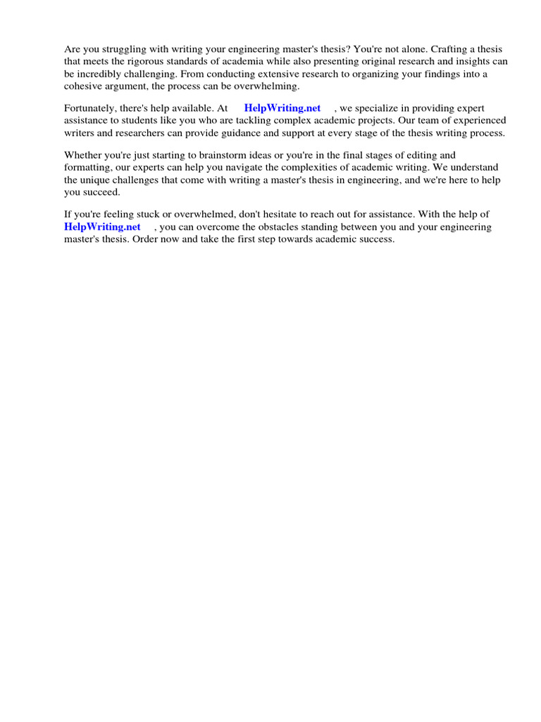 Engineering Masters Thesis Examples | PDF