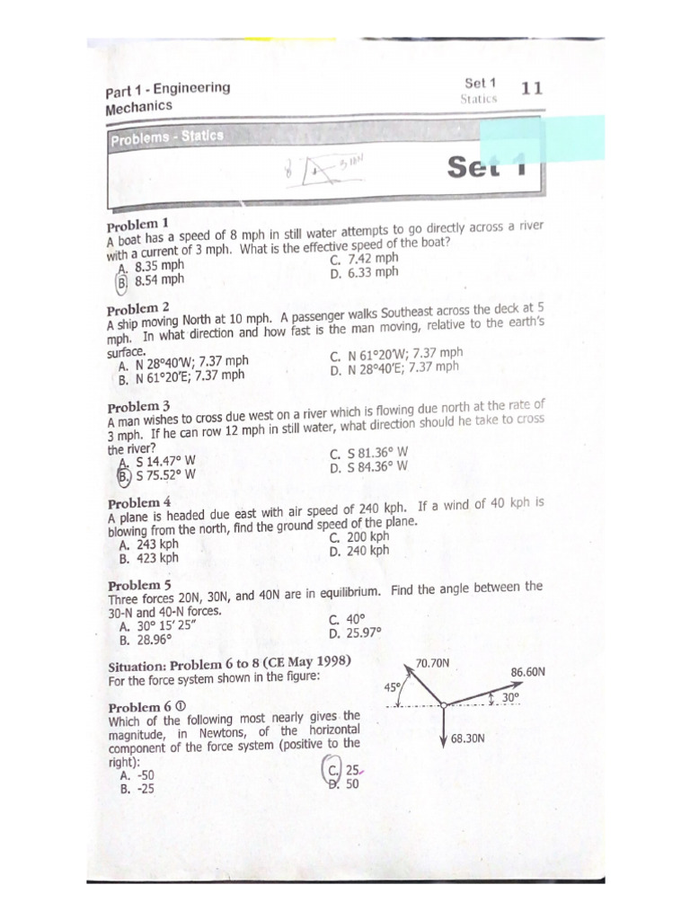 Set 1 - Engineering Mechanics | PDF