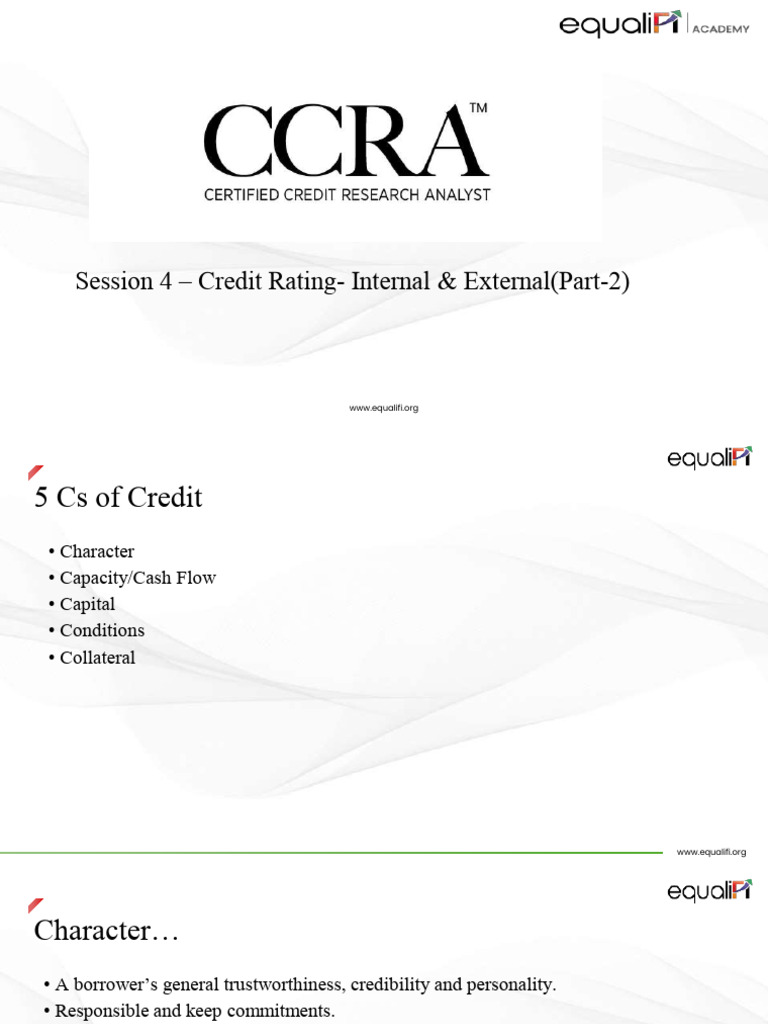Session 4. Part 2 TwoCredit Rating- Internal and External | PDF