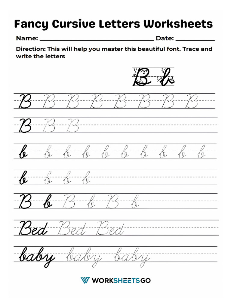 Fancy-Cursive-Letters-Worksheet | PDF
