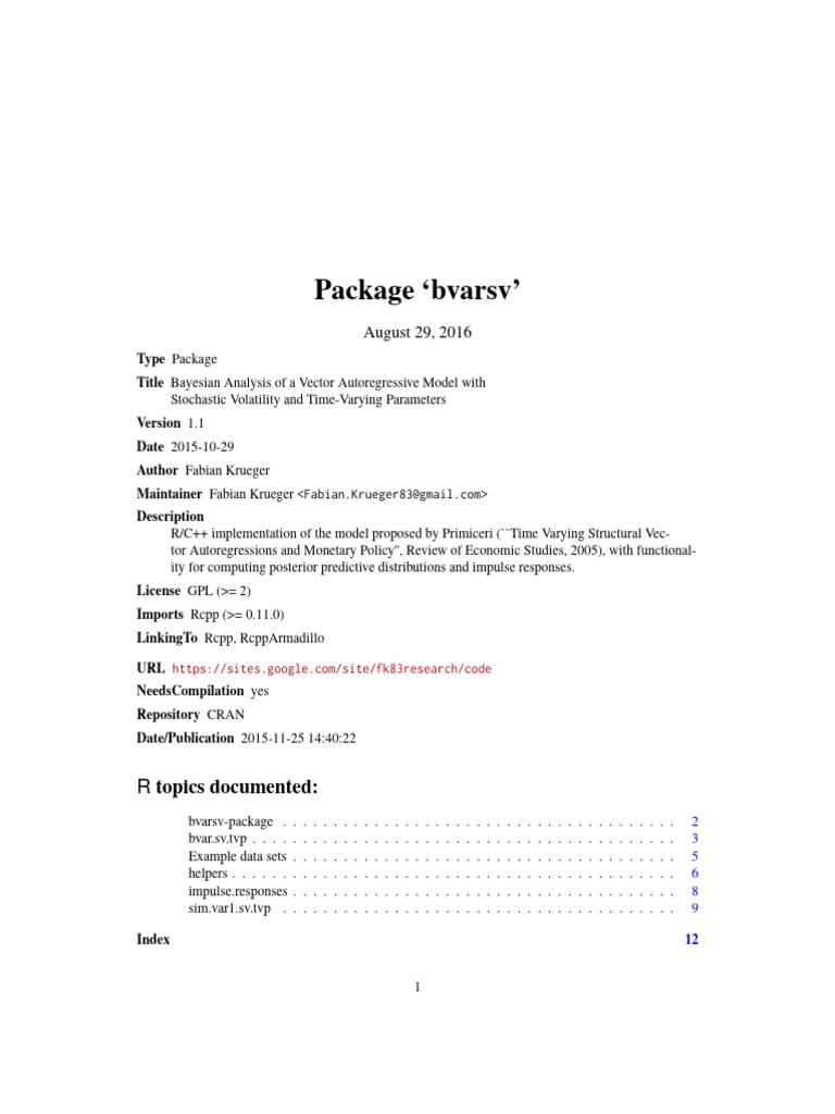 VAR Simulation Package | PDF