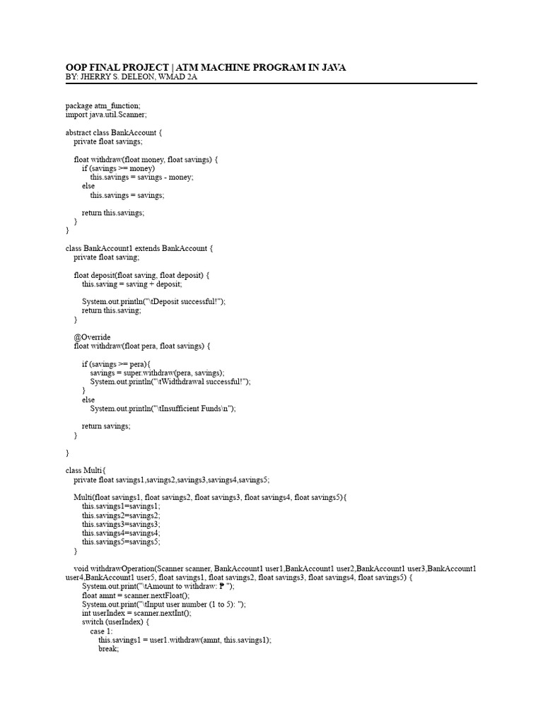 Oop Final Project | PDF