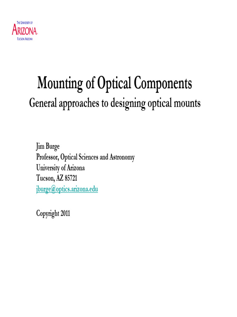 24 Mounting Optical Components 1 | PDF