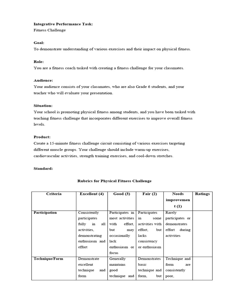 Performance Task No.1 in ProfEd 8 | PDF | Physical Fitness | Strength ...
