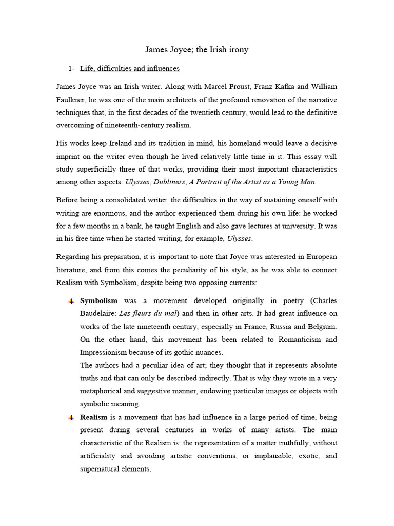 James Joyce The Irish Irony | PDF