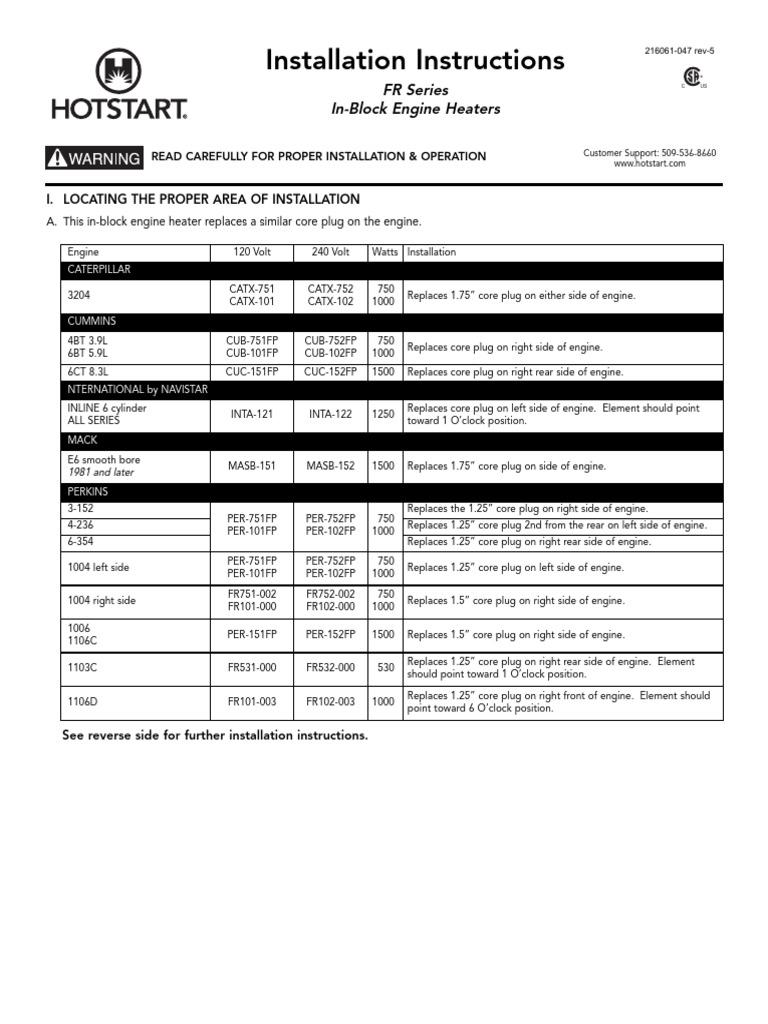 HOTSTART Manual FR in Block Heater EN | PDF | Electrical Connector ...