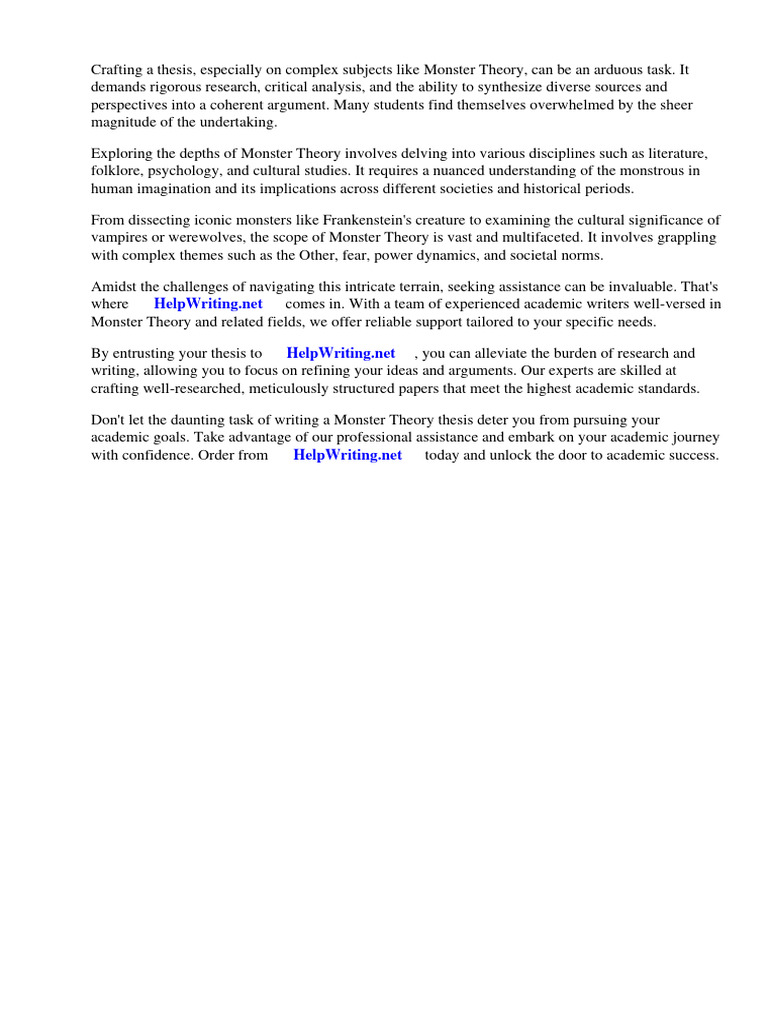 Monster Theory Thesis | PDF | Monsters | Theory