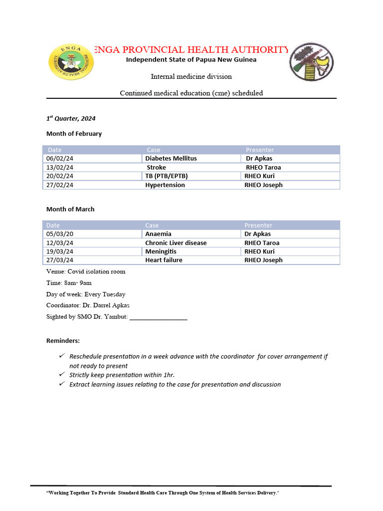 CME Schedule | PDF