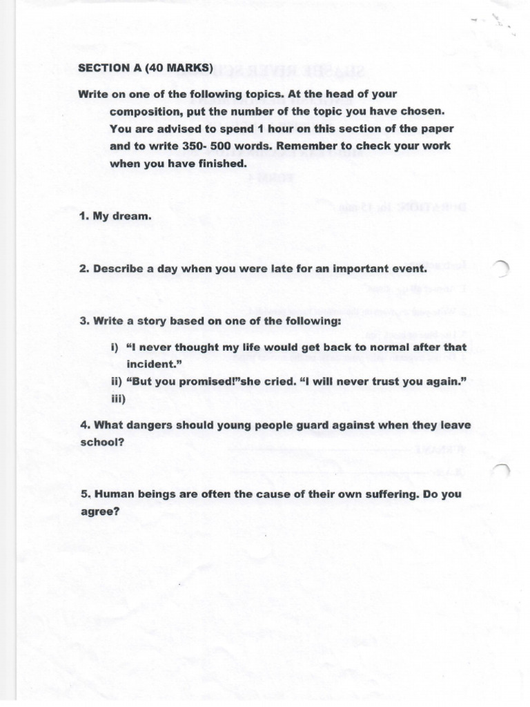 English Revision Paper 1 | PDF