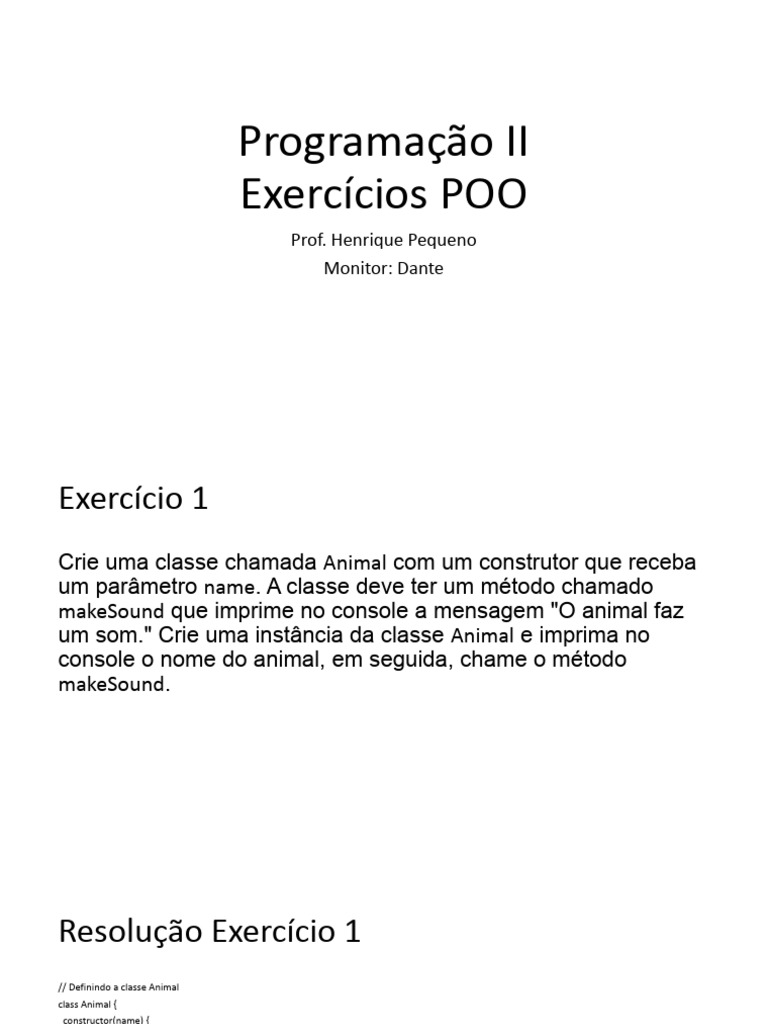 Exercicios POO | PDF