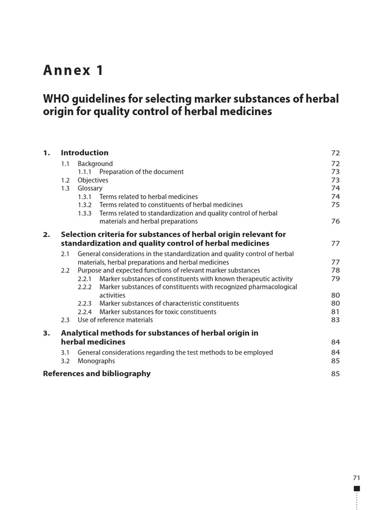Annex1 Marker Substances Herbal Medicine Quality Control | PDF