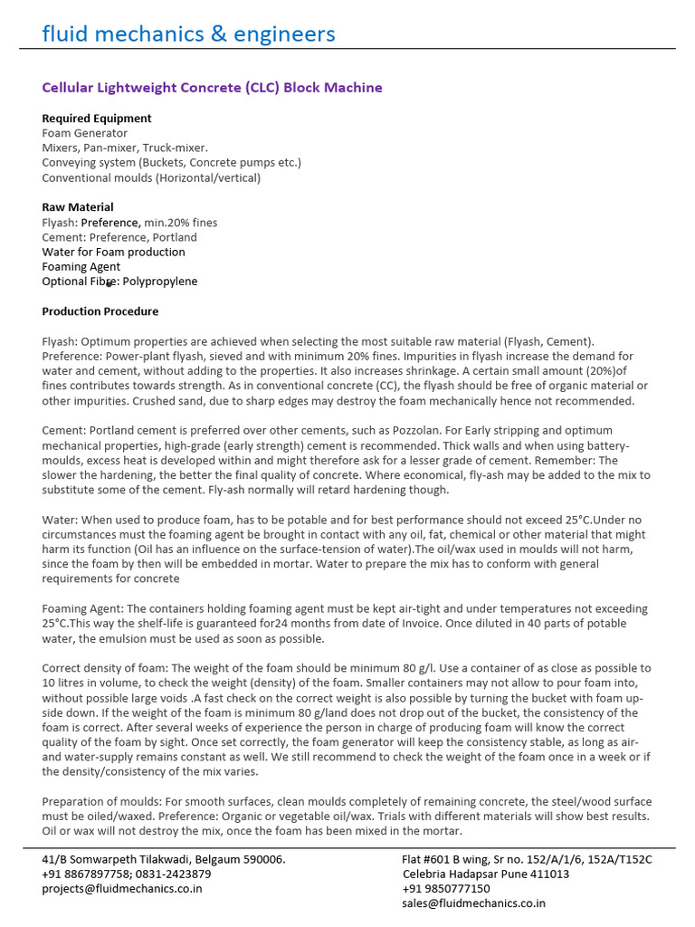 Cellular Lightweight Concrete | PDF | Concrete | Cement