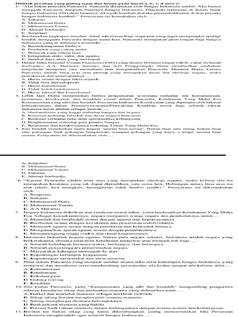 Contoh Soal PKN Kelas 11 | PDF