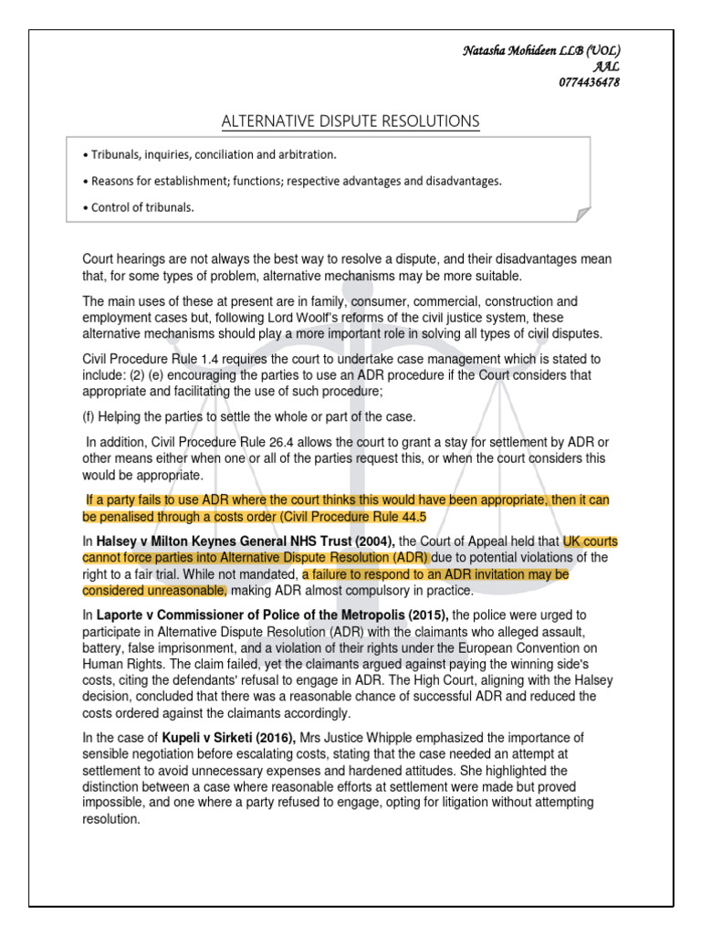 Alternative Dispute Resolutions New | PDF