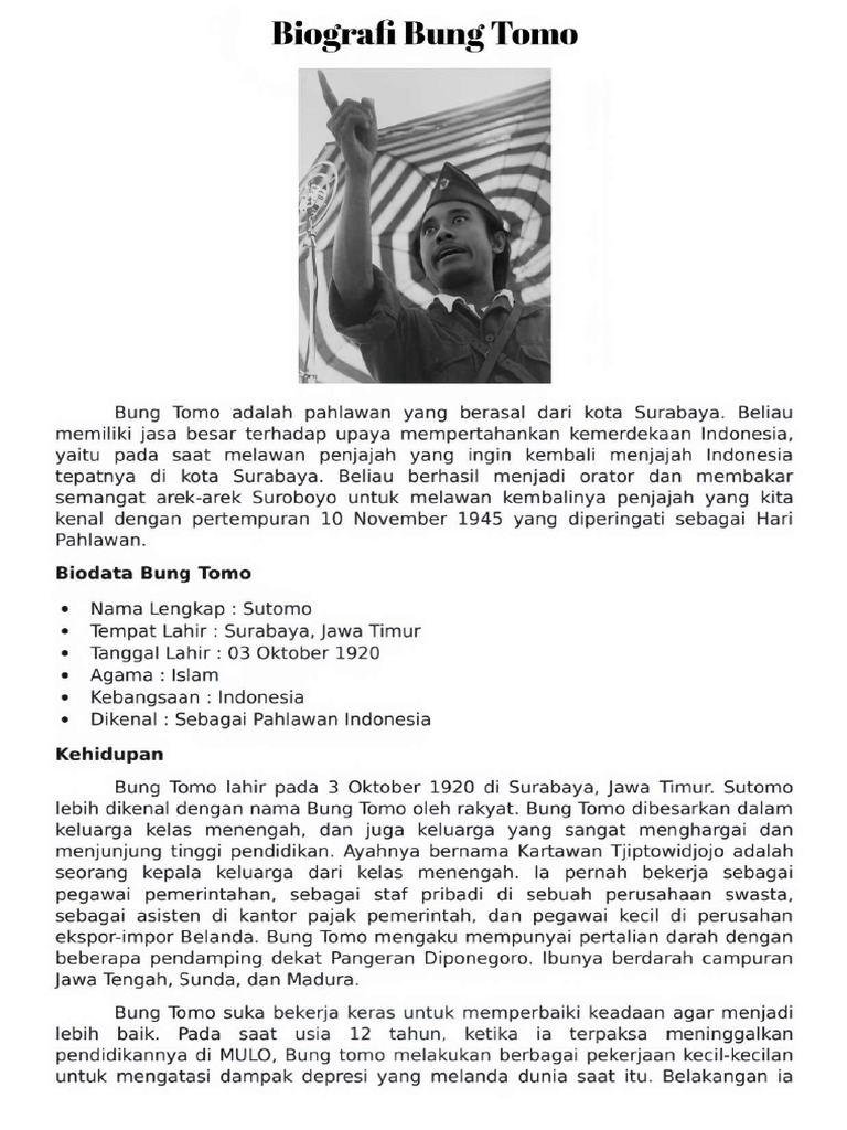 Biografi Bung Tomo | PDF