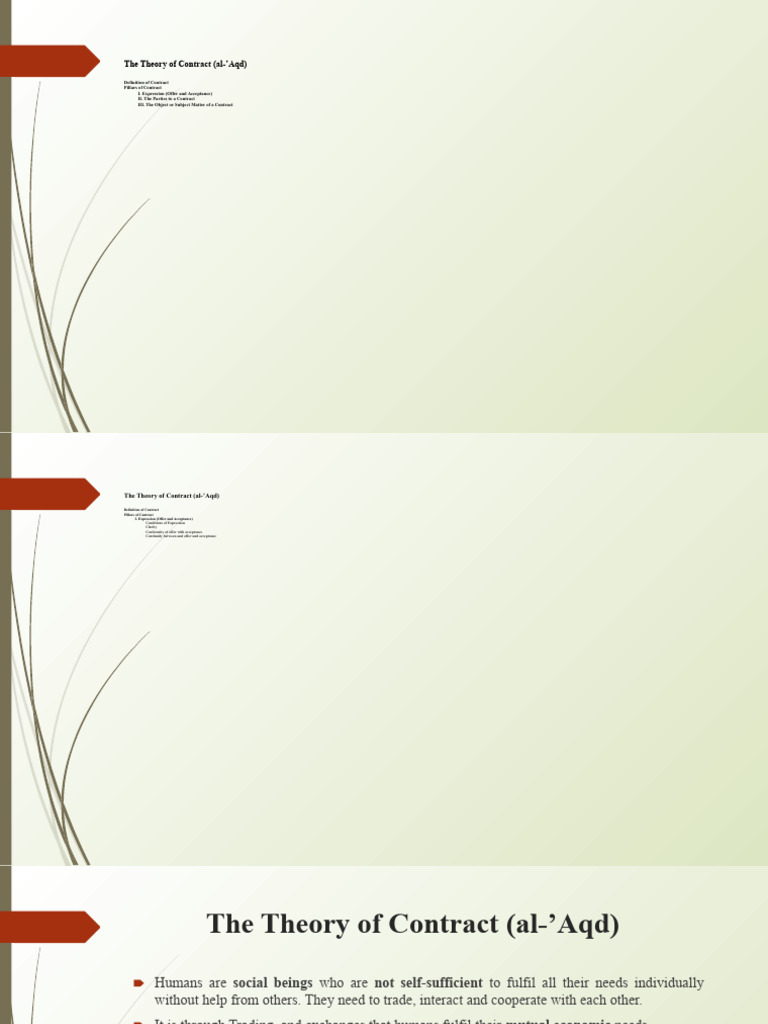 Theory of Contract (3 Pillars) | PDF