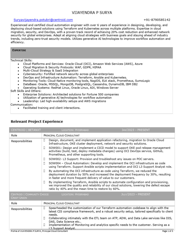 Cloud Consultant Expertise | PDF | Computers