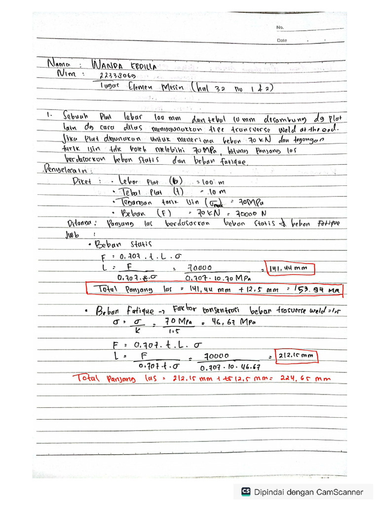 Wanda Erdilla - Tgs4 Elemen Mesin | PDF